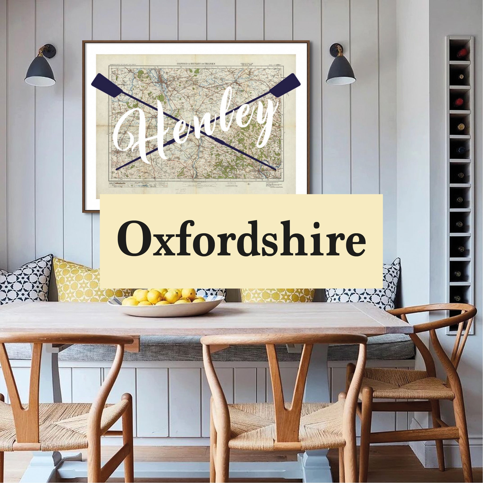 Oxfordshire and Henley-on-Thames map prints – Beach House Art