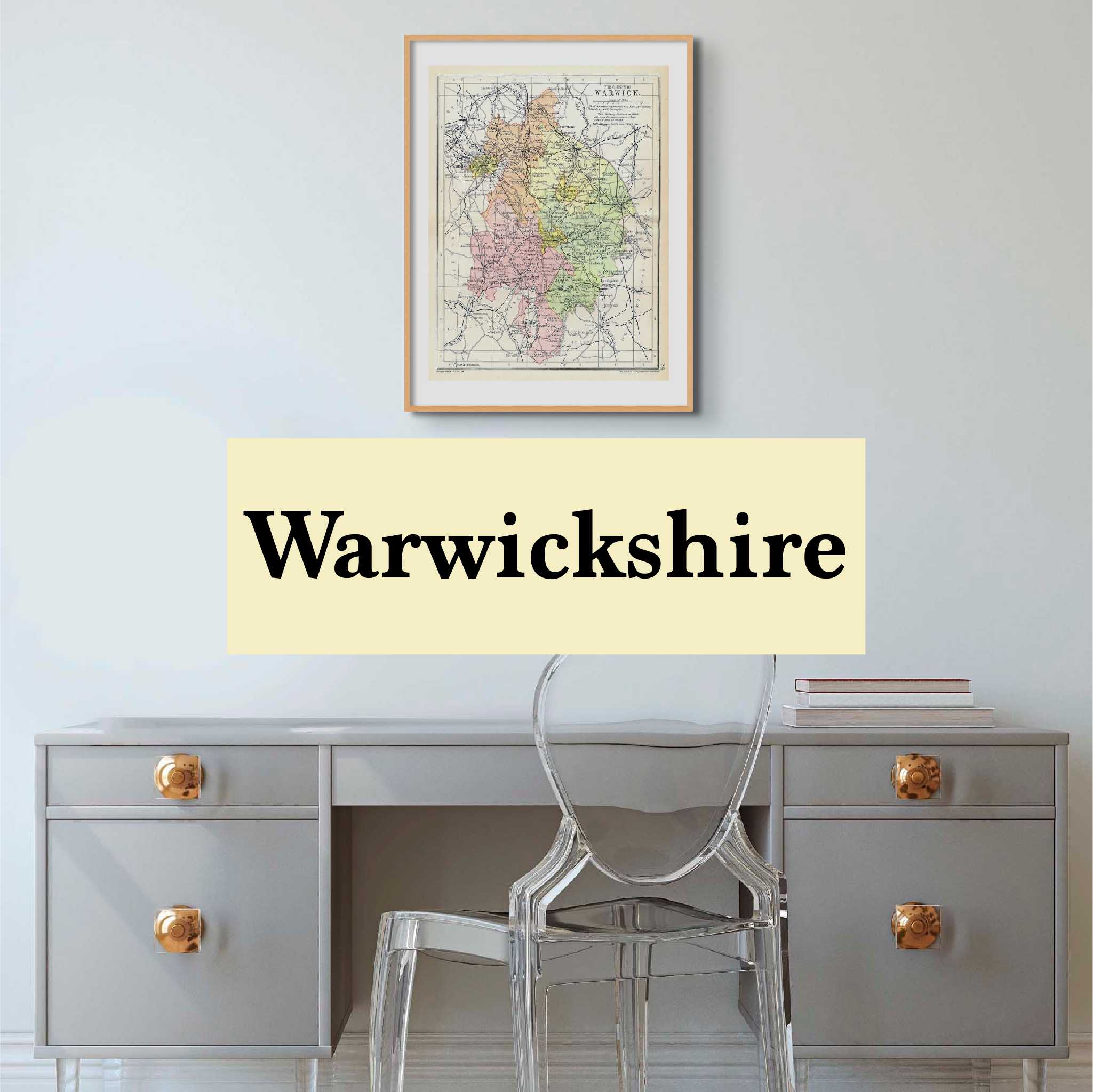 Warwick Map Prints - Beach House Art