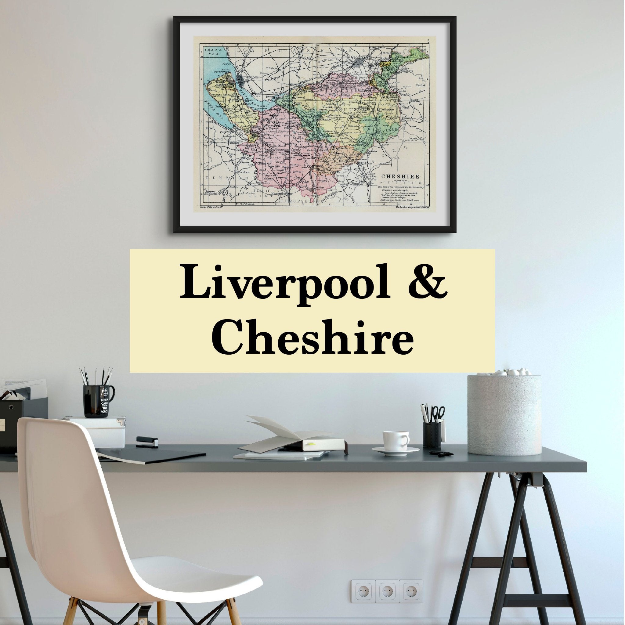 Liverpool Map Prints | Vintage Liverpool Map Art - Beach House Art
