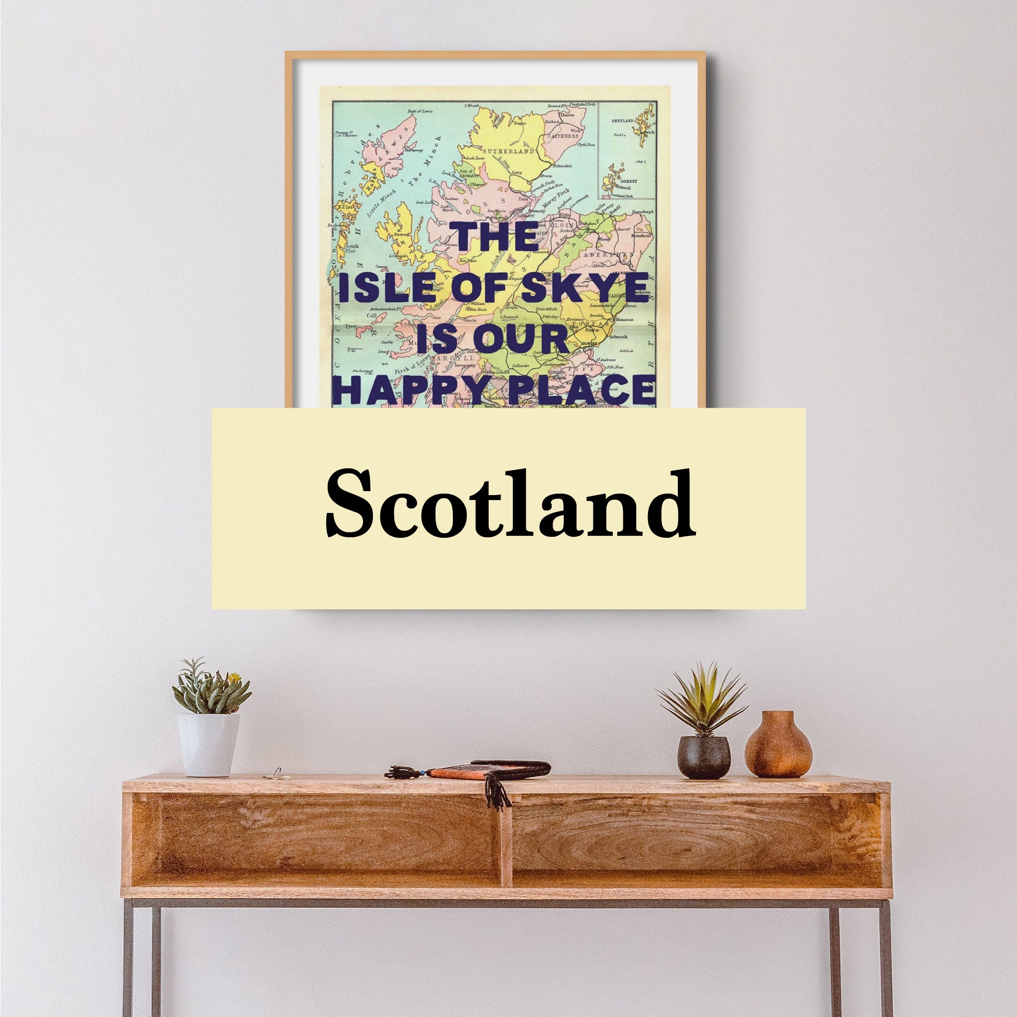 Personalised Scotland Map Art Prints - Beach House Art