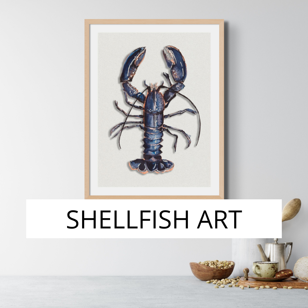 Shellfish Art Prints and Fish Art Prints - Beach House Art