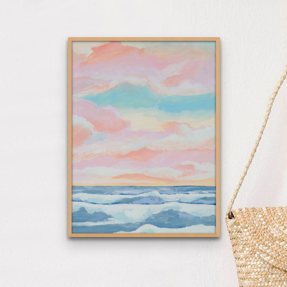 Dawn Seascape Painting | Blue Ocean Painting - Framed – Beach House Art