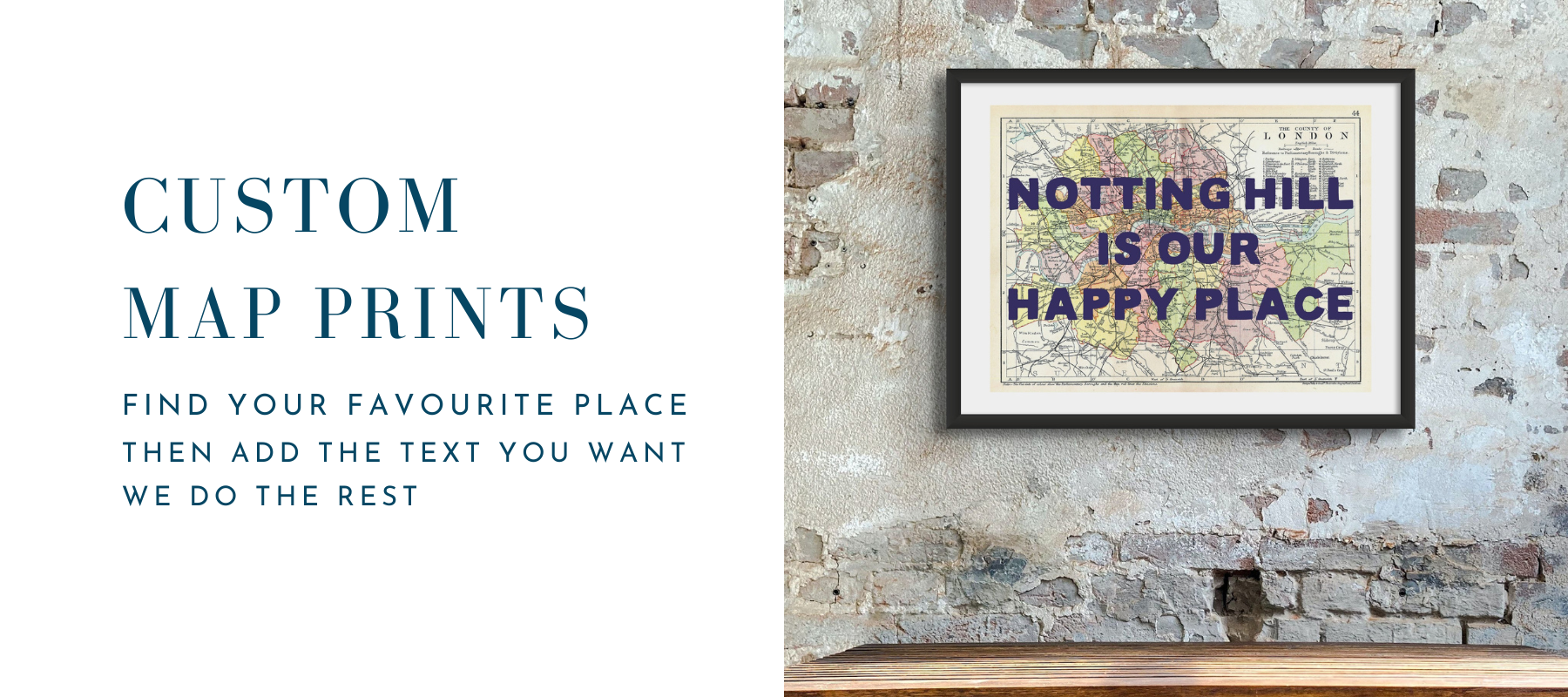 Custom Map Prints - Find Your Happy Place - Beach House Art