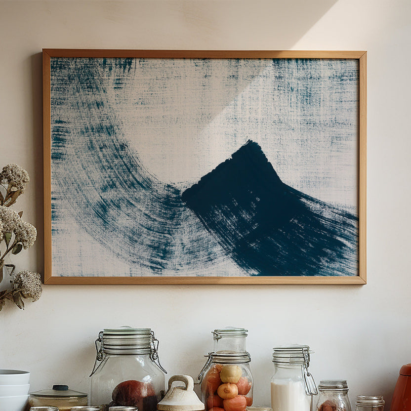 Abstract Ink Wave Art Print No 1 - Unframed – Beach House Art
