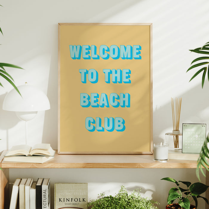 Beach Club Quote Art | Beach Typography Print | Yellow Sand - Unframed ...