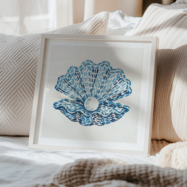Clam Shell & Pearl No.1 | Coastal Art Print - Unframed – Beach House Art