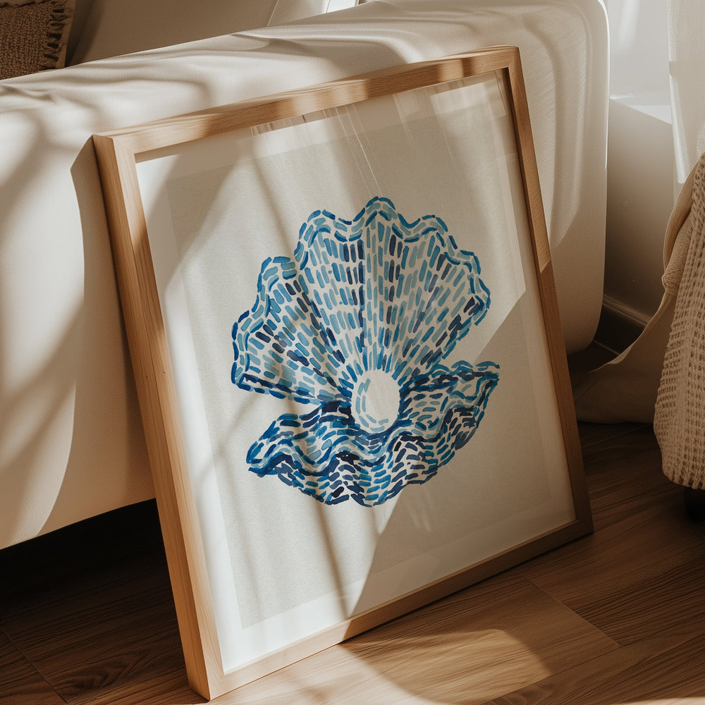 Clam Shell & Pearl No.1 | Coastal Art Print - Unframed – Beach House Art