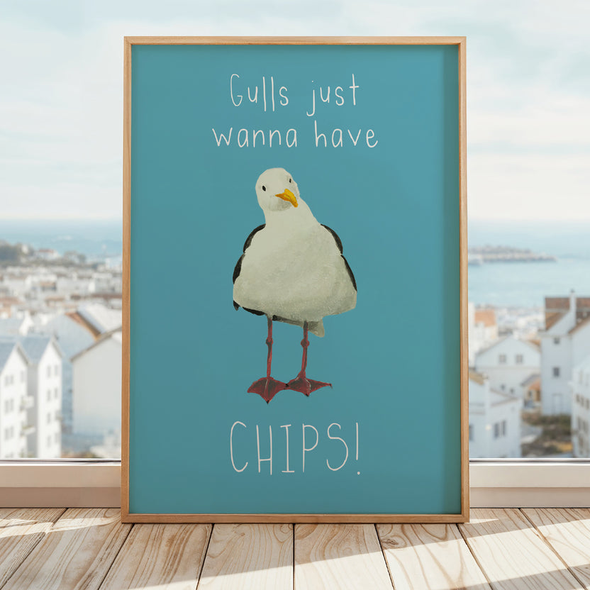 Seagull Painting with Quote | Seagull Art Print - Framed – Beach House Art