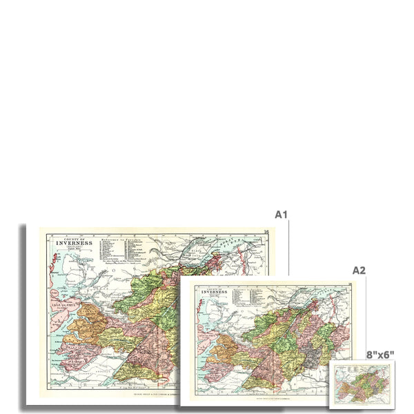 Highlands Map Print | Vintage Highlands Map print - Unframed – Beach ...