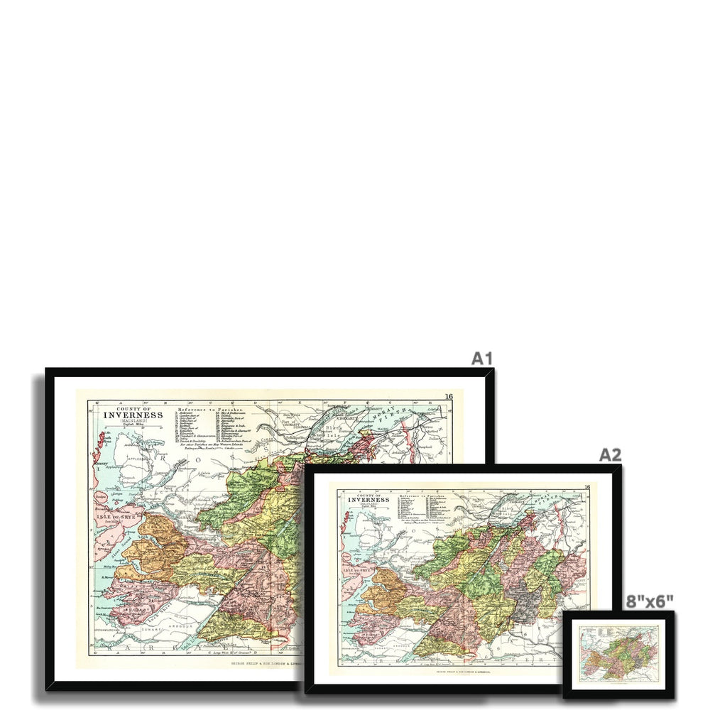 Highlands Map Print | Vintage Highlands Map - Framed – Beach House Art