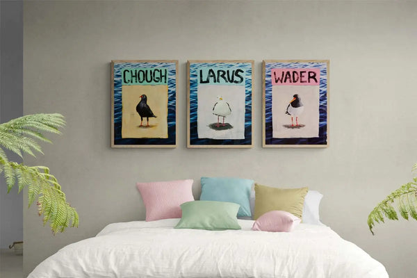 Chough (Sea-Bird Print) Modern Coastal Art - Beach House Art