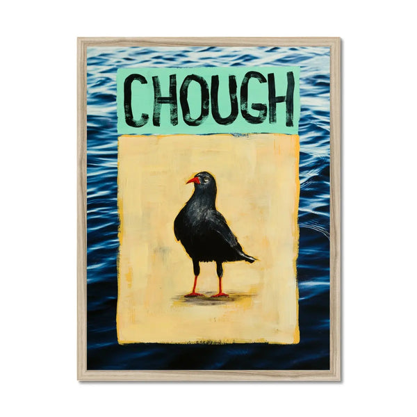 Chough (Sea-Bird Print) Modern Coastal Art - Beach House Art