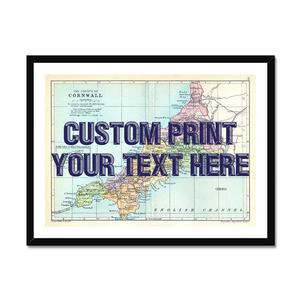 Map of North Cornwall Print | Vintage Map of North Cornwall Print ...