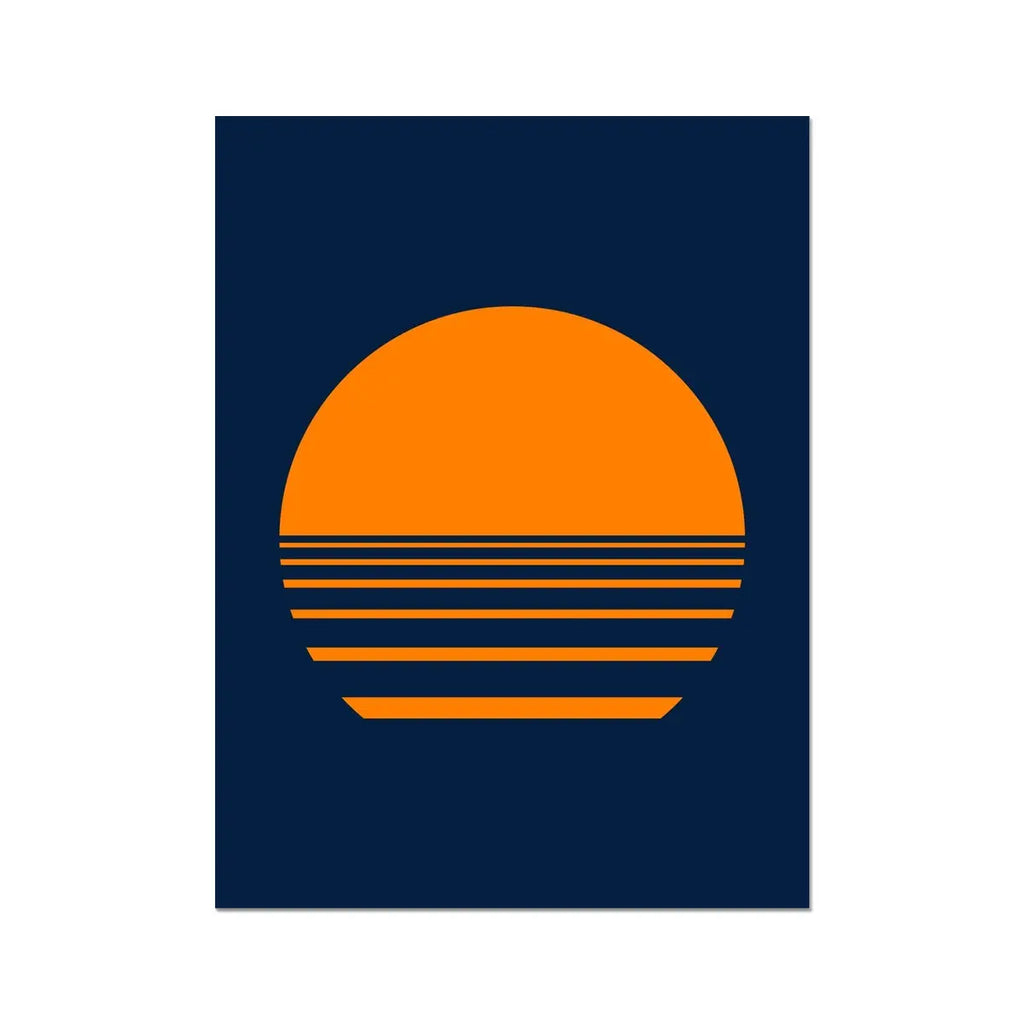 Disco Sunset: Graphic Wall Art - Unframed - Beach House Art