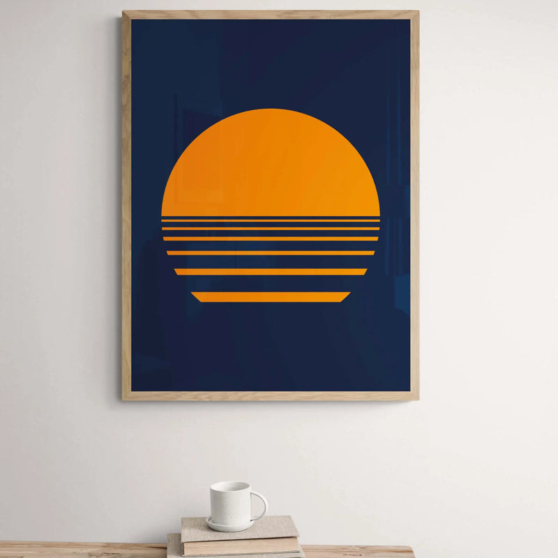 Disco Sunset: Graphic Wall Art - Unframed - Beach House Art