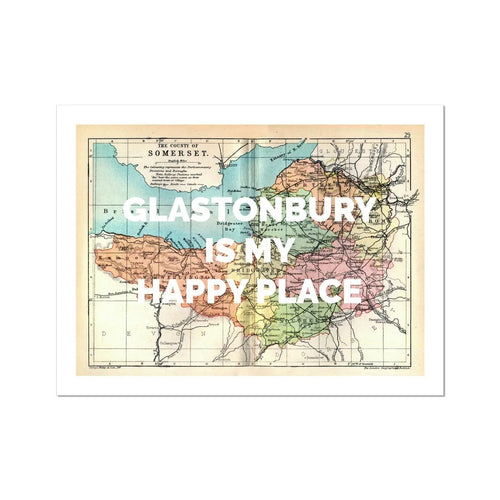 Map of Somerset Print | Vintage Map of Somerset Print - Beach House Art