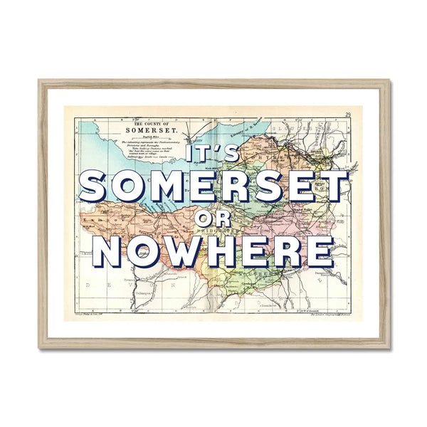 Map of Somerset Print | Vintage Map of Somerset Print - Beach House Art