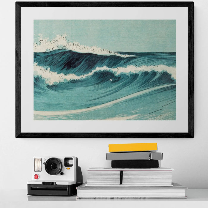 Japanese Woodblock Wave No 1: Vintage Japanese Print - Beach House Art