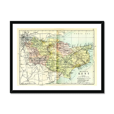 Map of Kent Print | Vintage Map of Kent Print - Beach House Art