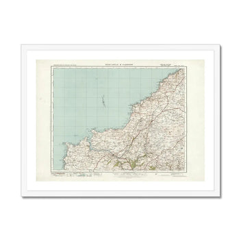 Map of North Cornwall Print | Vintage Map of North Cornwall Print ...