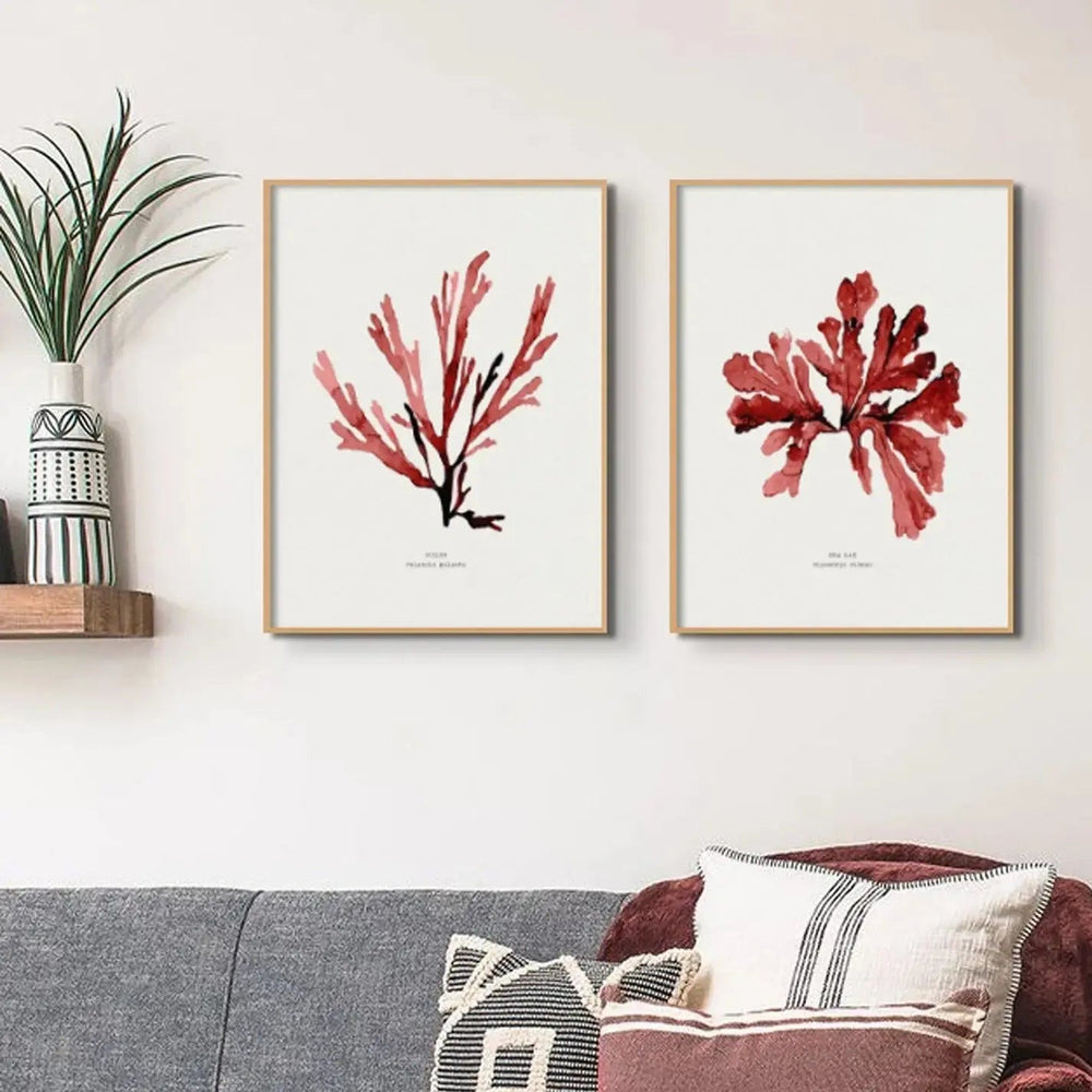 Watercolour Seaweed Print Wall Art (Sea Oak) Beach House Art