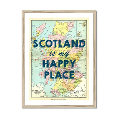 Scotland is our Happy Place (Scotland Map) Vintage Map Art - Beach ...