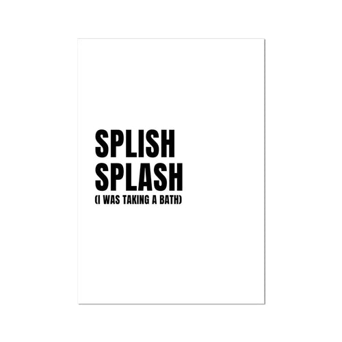 Splish Splash (Marine) Bathroom Word Art Print Fine Art Print - Beach ...