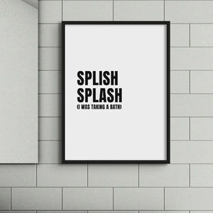 Splish Splash (Marine) Bathroom Word Art Print Fine Art Print - Beach ...