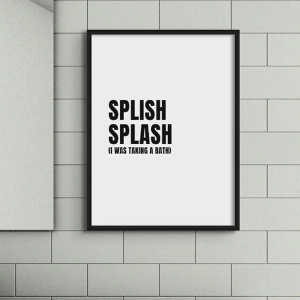 Splish Splash (Marine) Bathroom Word Art Print Fine Art Print - Beach ...