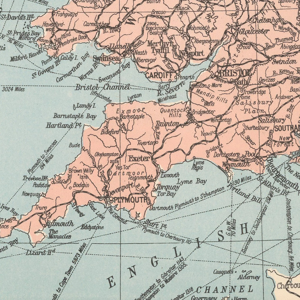 United Kingdom Map | Vintage UK Map - Beach House Art