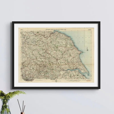 Map of West Riding Print | Vintage Map of Yorkshire Print - Beach House Art