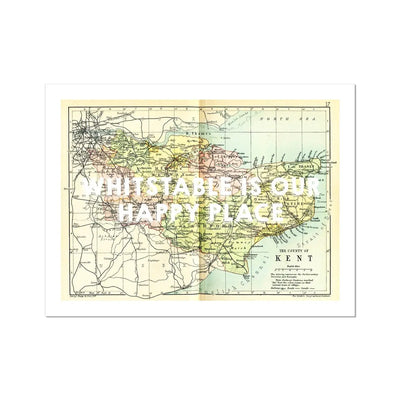 Map of Kent Print | Vintage Map of Kent Print - Beach House Art