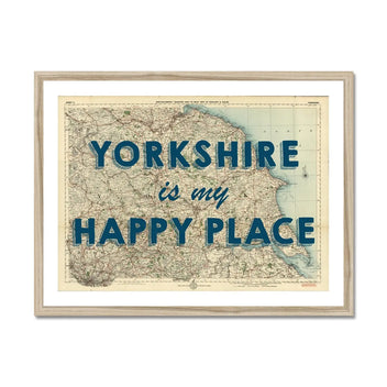 Yorkshire is my Happy Place (Old Yorkshire Map) Map Art - Unframed ...