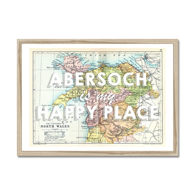 Abersoch is my Happy Place Quote on Vintage North Wales Map Print - Fr ...